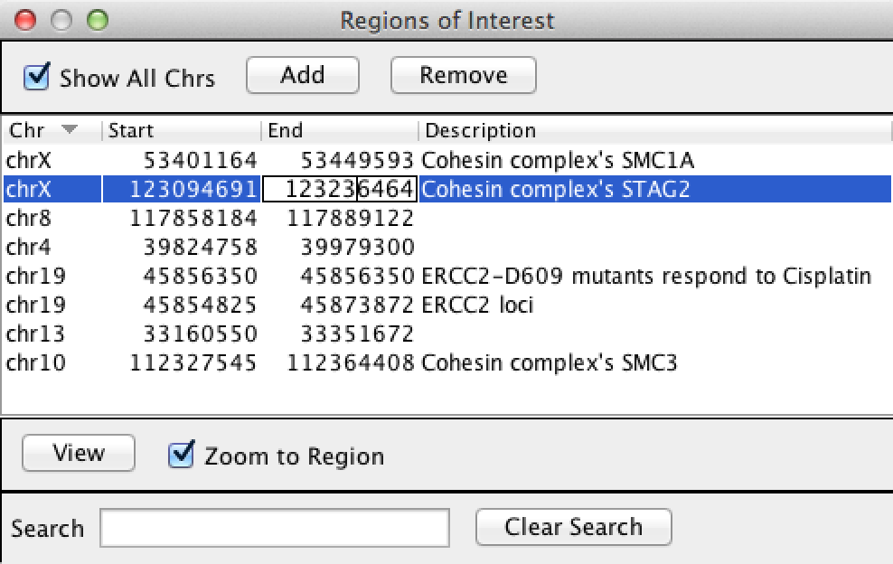 Regions - IGV Desktop Application